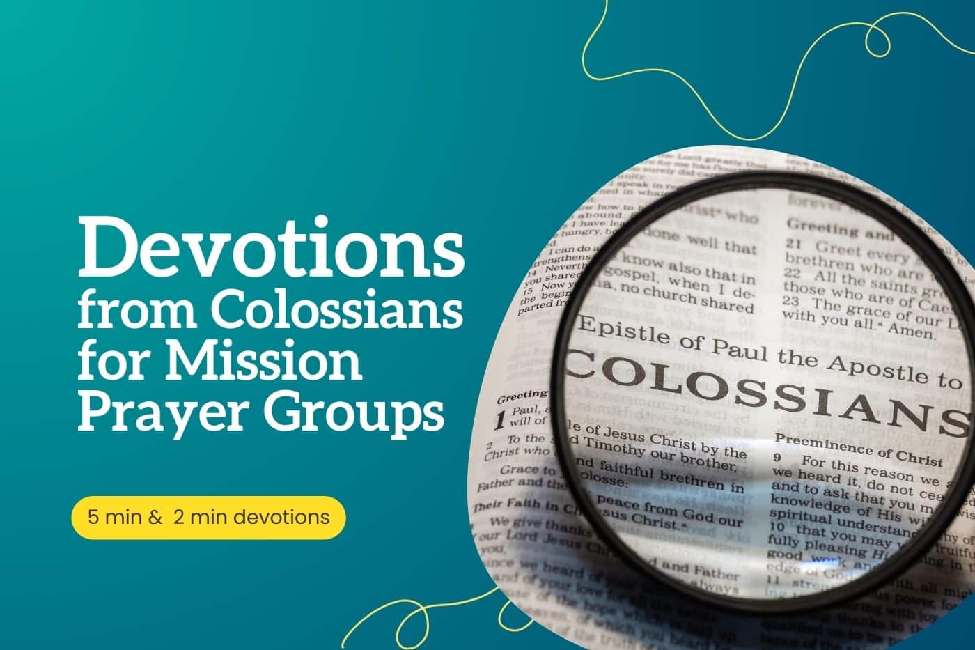 Devotions from Colossians for Prayer Groups
