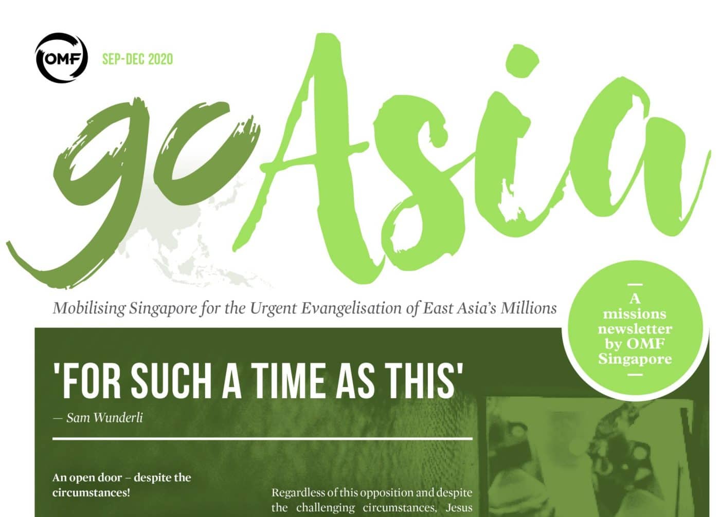 Go Asia (Sep-Dec 2020): For such a time as this - OMF Singapore